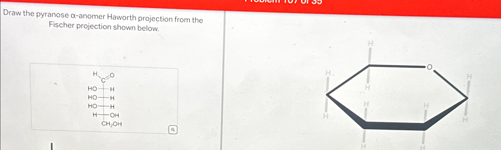 Solved Draw the pyranose α-anomer Haworth projection from | Chegg.com