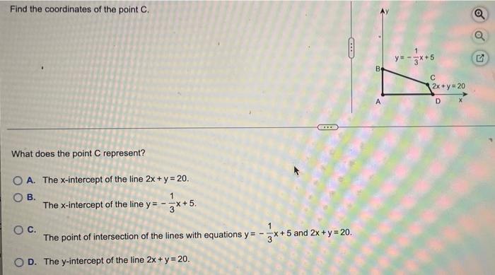 Solved Find the coordinates of the point C. What does the | Chegg.com