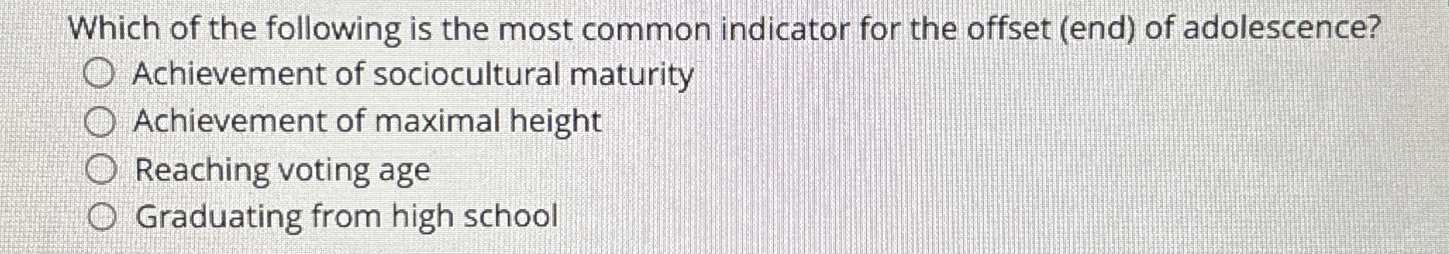 Solved Which of the following is the most common indicator | Chegg.com