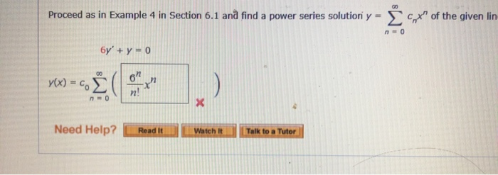 Solved Proceed as in Example 4 in Section 6.1 and find a | Chegg.com