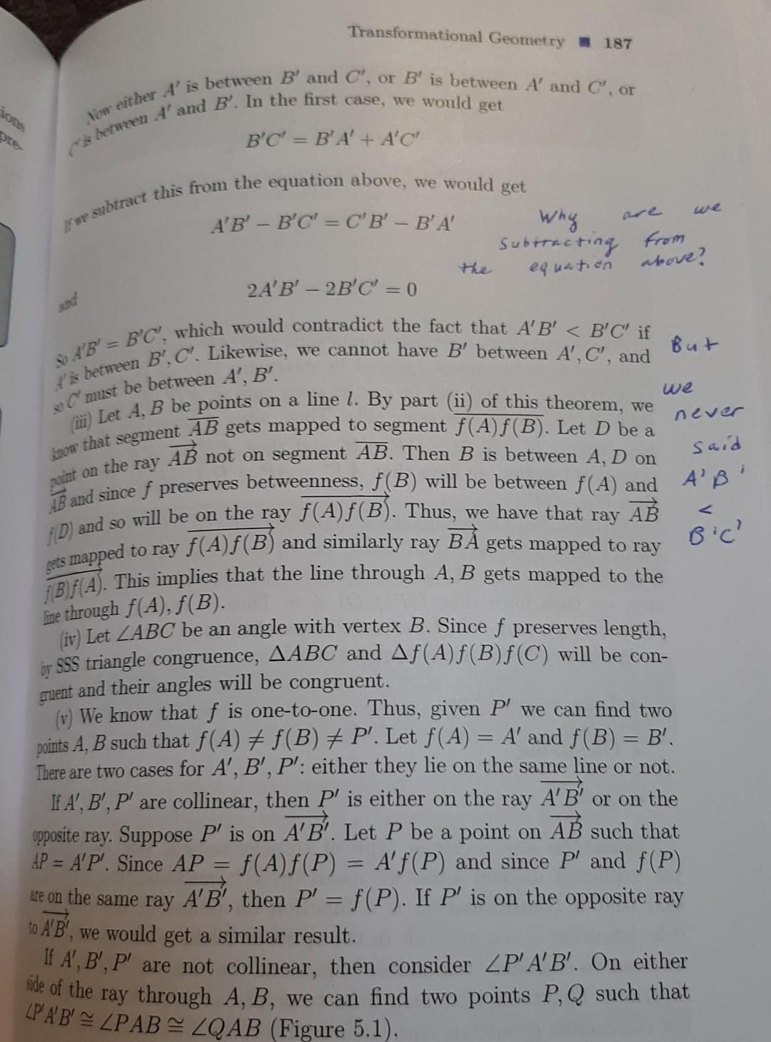 Solved Theorem 5.1. Let f be a Euclidean isometry. Then (i) | Chegg.com