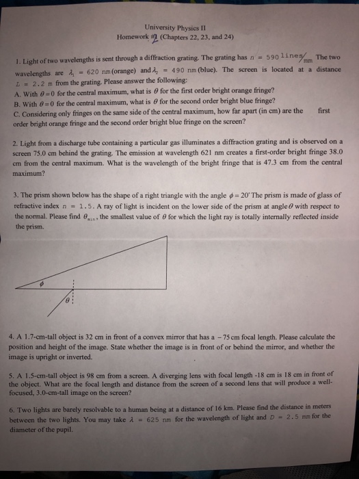 Solved University Physics II Homework #2 (Chapter 22, 23, | Chegg.com