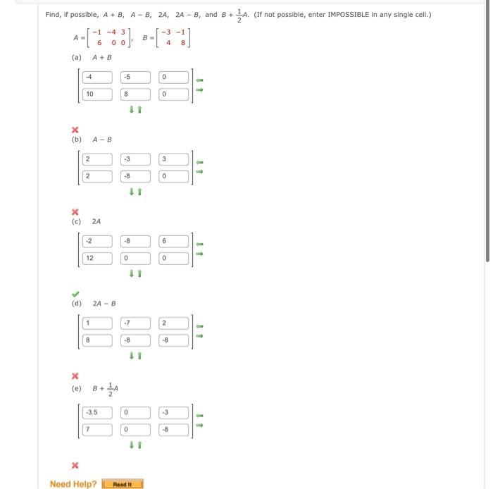 Solved f possible, A+B,A−B,2A,2A−B, and B+21A | Chegg.com