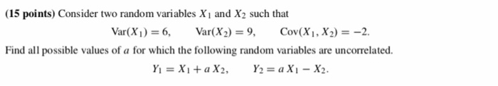 Solved (15 points) Consider two random variables X and X2 | Chegg.com