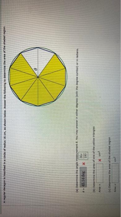 Solved A regular decagon la inscribed in a circle of radius | Chegg.com
