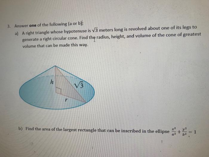 Solved 3. Answer one of the following (a or b): a) A right | Chegg.com