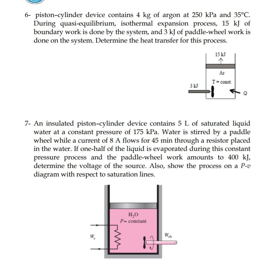 Solved 1- mass of 5 kg of saturated water vapor at 300 kPa | Chegg.com
