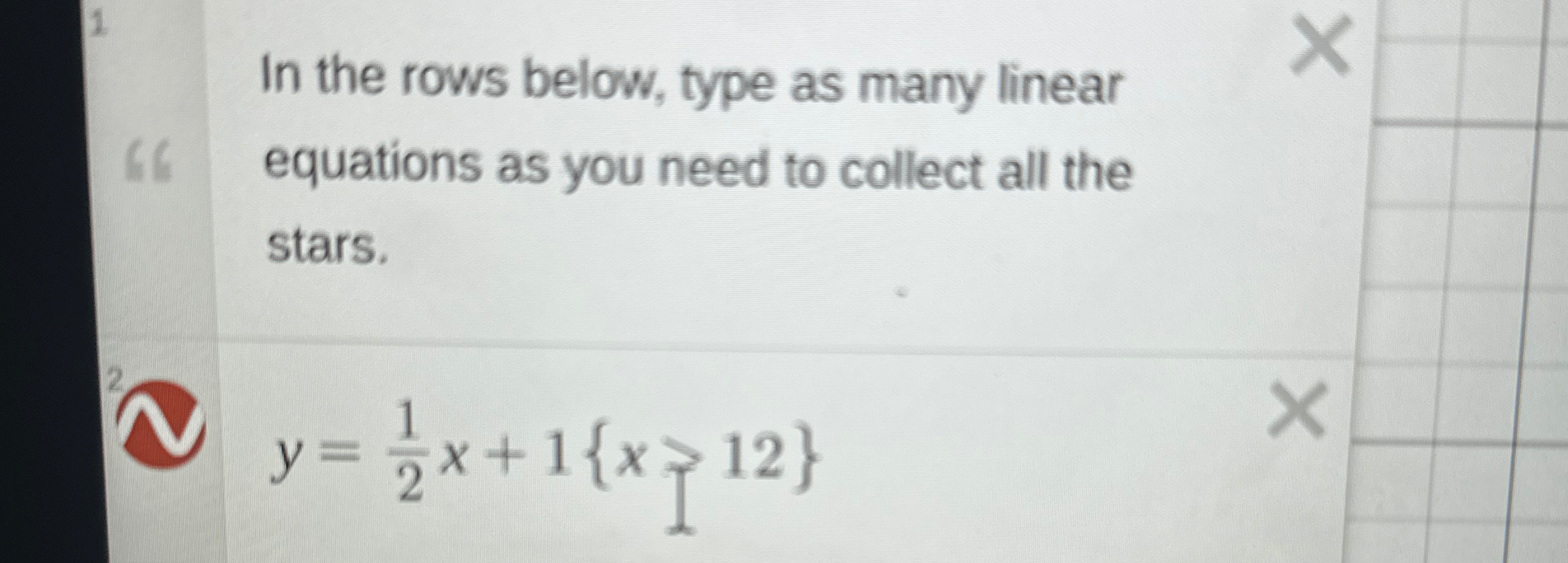 Solved In the rows below, type as many linearequations as | Chegg.com
