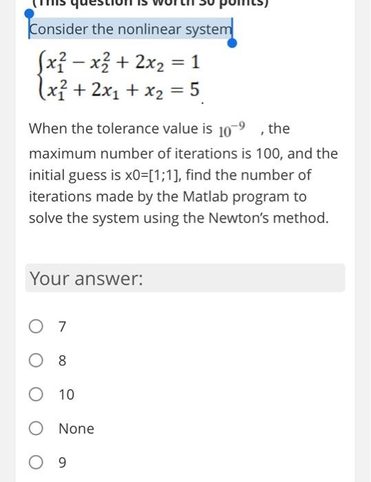Solved Consider the nonlinear system | Chegg.com