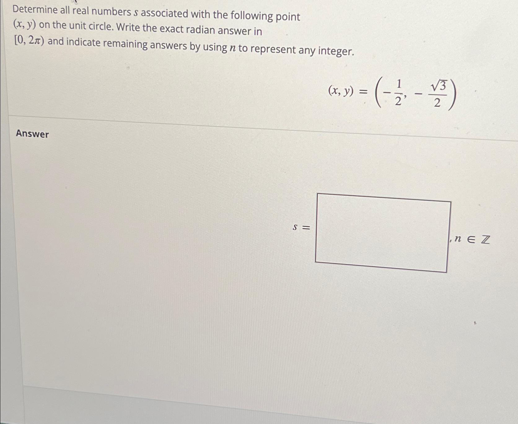 Solved Determine all real numbers s ﻿associated with the | Chegg.com