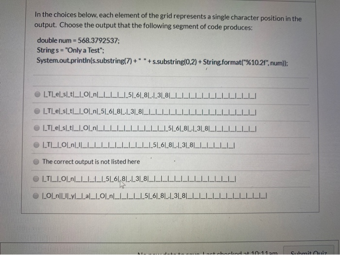 Solved In the choices below, each element of the grid | Chegg.com