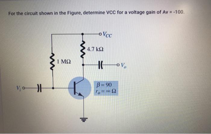 Solved For the circuit shown in the Figure, determine VCC | Chegg.com