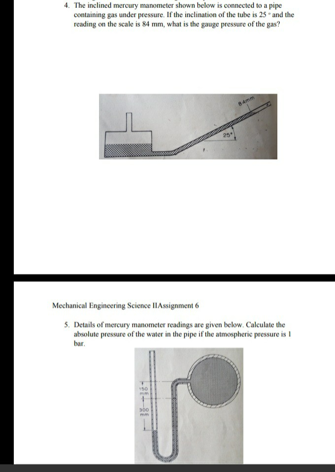 Solved 4. The inclined mercury manometer shown below is | Chegg.com