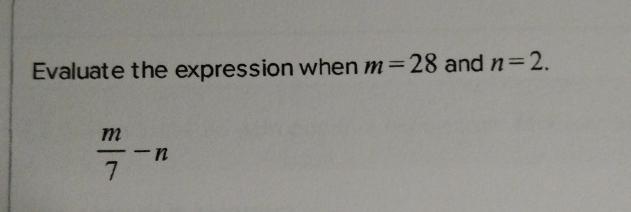 Solved Evaluate the expression when m=28 ﻿and n=2.m7-n | Chegg.com