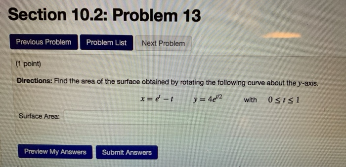 Solved Section 10.2: Problem 13 Previous Problem Problem | Chegg.com