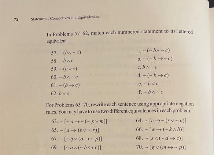Solved In Problems 57-62, match each numbered statement to | Chegg.com