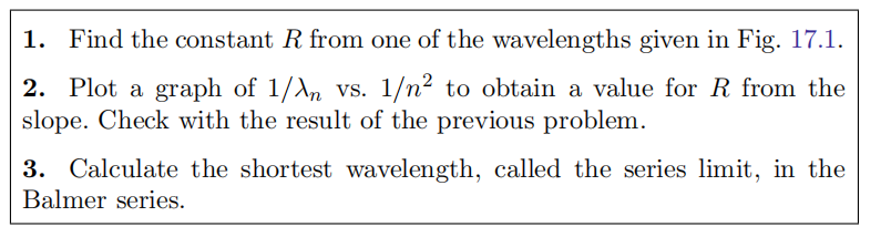 Solved Find the constant R ﻿from one of ﻿the wavelengths | Chegg.com