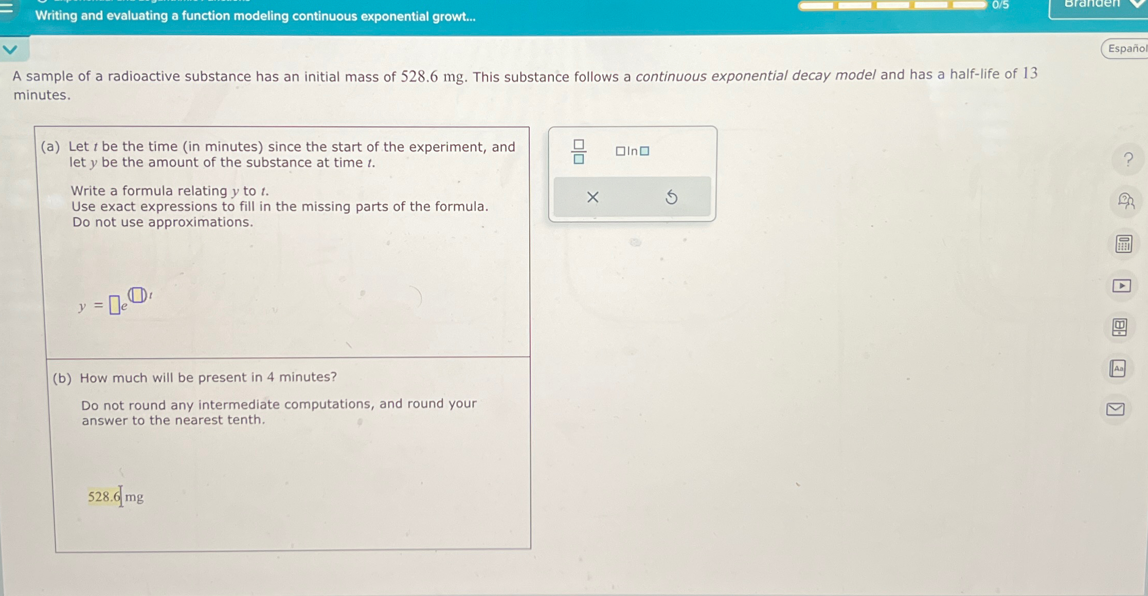 Solved Writing and evaluating a function modeling continuous | Chegg.com