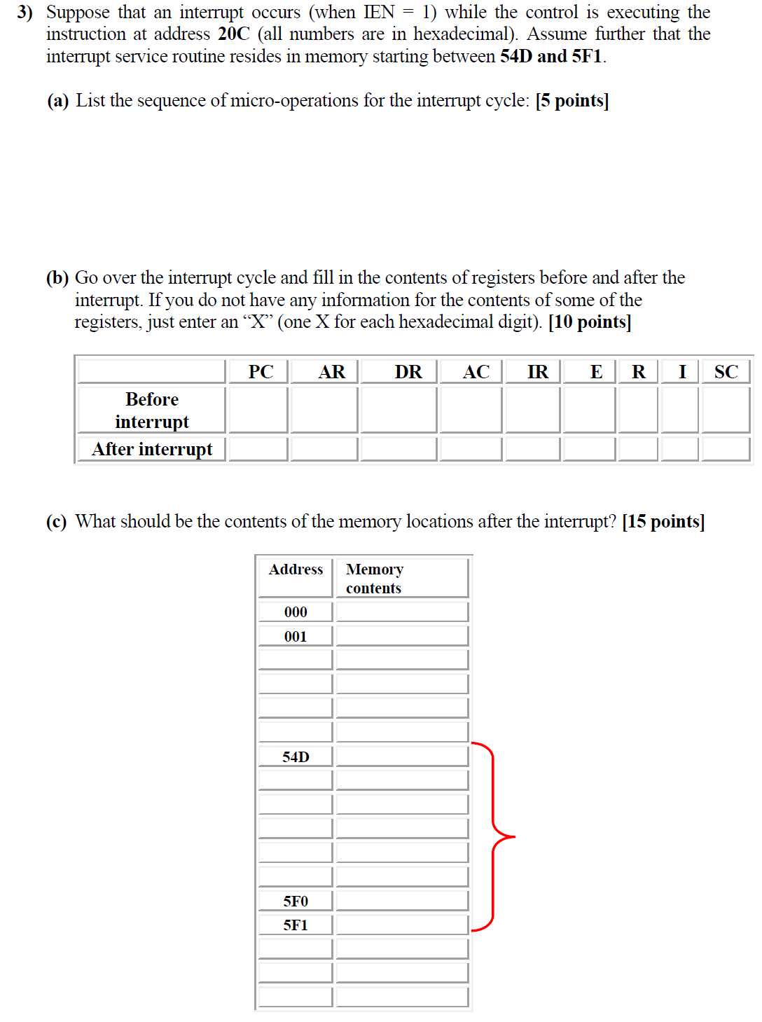 Solved Fill in the tables in the image. "The final contents | Chegg.com