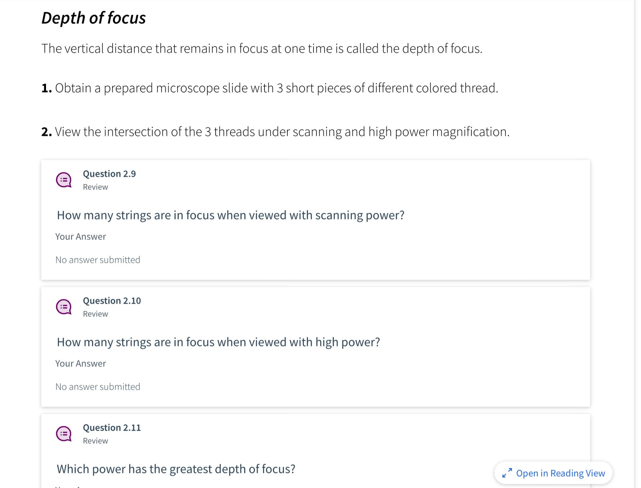 Solved Depth of focusThe vertical distance that remains in | Chegg.com