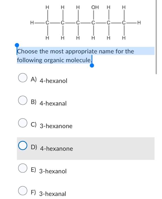 Solved Choose the most appropriate name for the following | Chegg.com