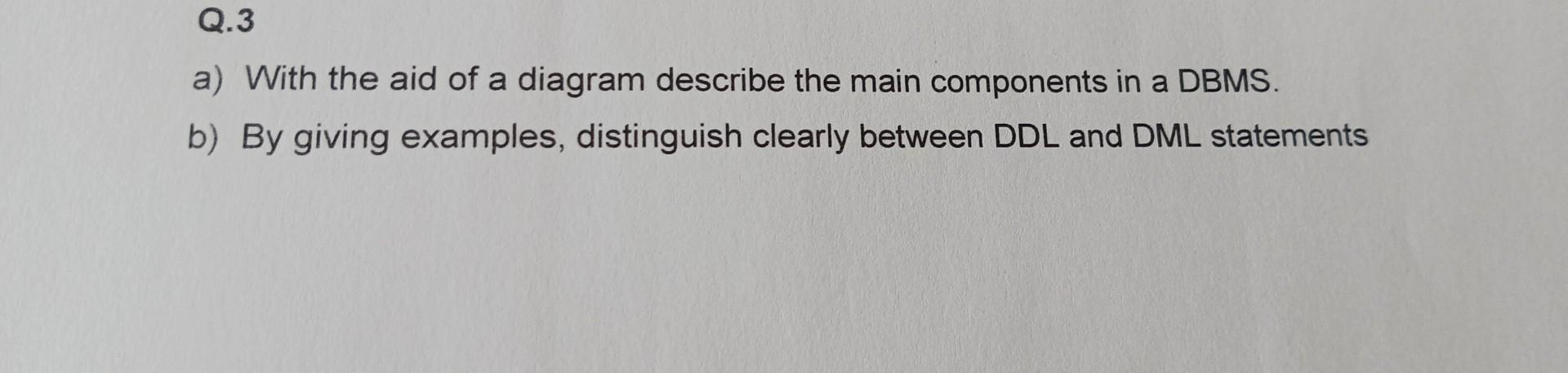Solved a) With the aid of a diagram describe the main | Chegg.com