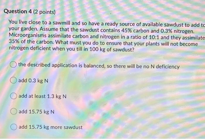 Solved Question 2 (2 points) The concept of a | Chegg.com
