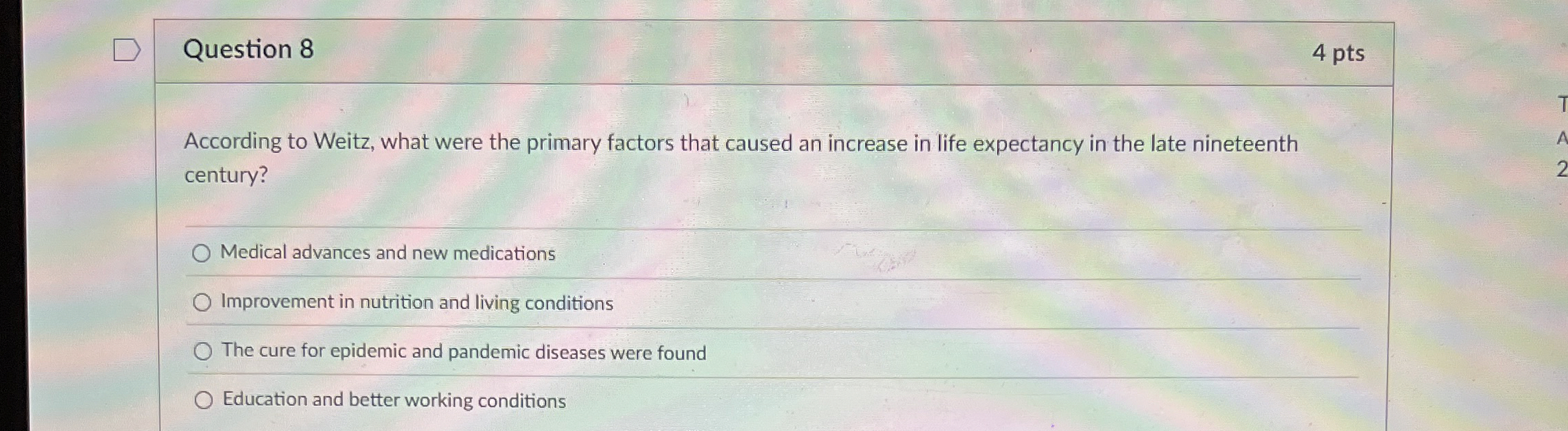 Solved Question 84 ﻿ptsAccording to Weitz, what were the | Chegg.com