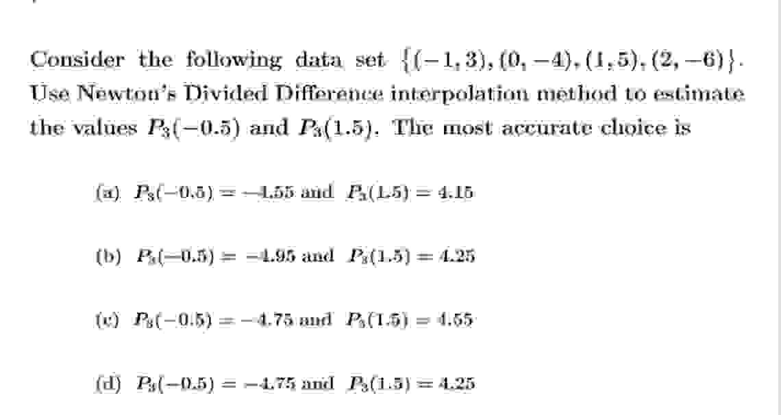 Solved Consider the following data set | Chegg.com