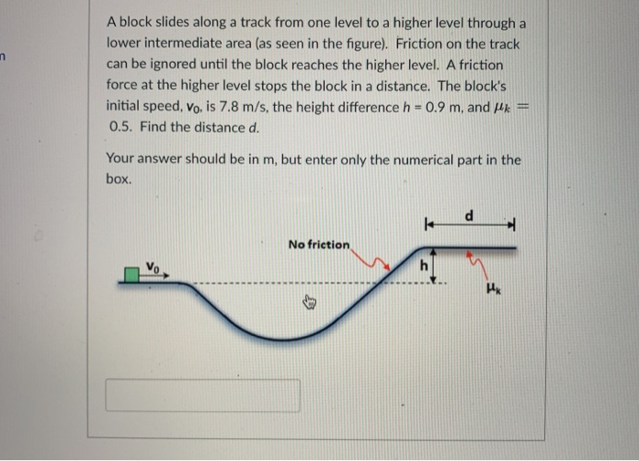 Solved n A block slides along a track from one level to a | Chegg.com