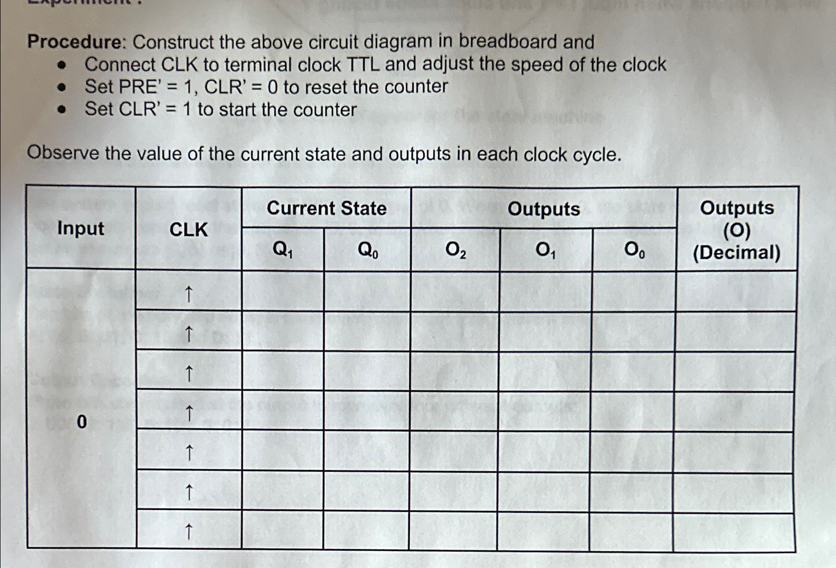 Solved Procedure: Construct the above circuit diagram in | Chegg.com