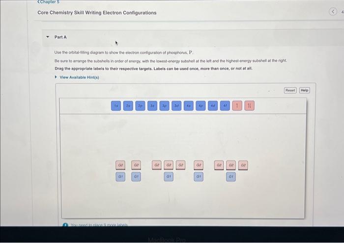 Solved Core Chemistry Skill Writing Electron Configurations | Chegg.com