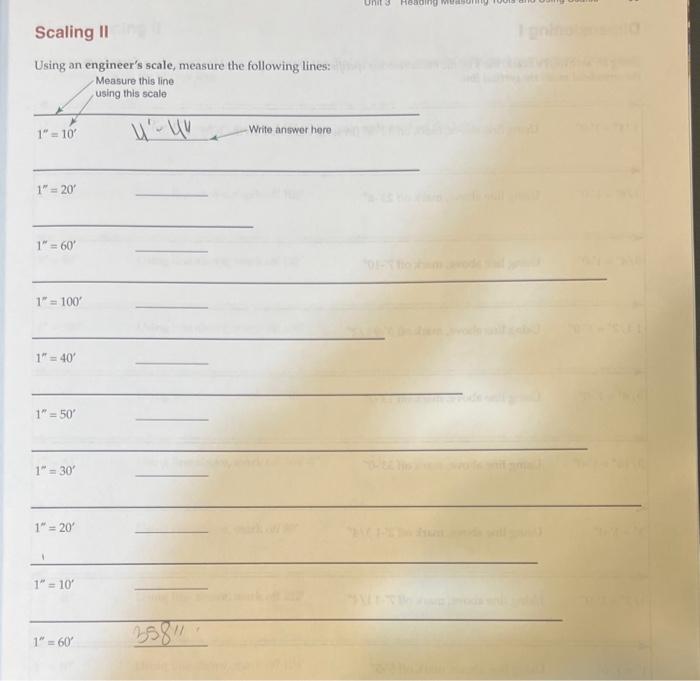 Solved Scaling II Using an engineer's scale, measure the | Chegg.com