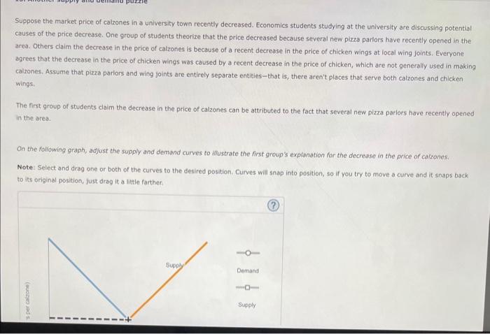 Solved Suppose the market price of calzones in a university | Chegg.com