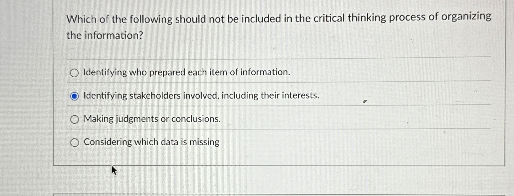 Solved Which of the following should not be included in the | Chegg.com