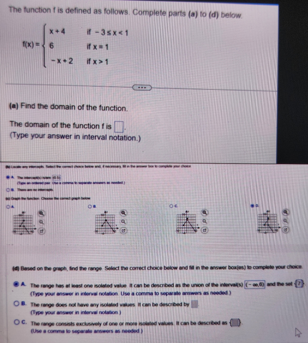 Solved The function f ﻿is defined as follows. Complete parts | Chegg.com