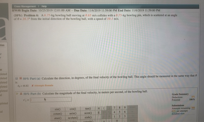 Solved Class Management | Help HW#8 Begin Date: 10/25/2019 | Chegg.com