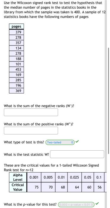 Solved Rank the following data valuesUse the Wilcoxon signed | Chegg.com