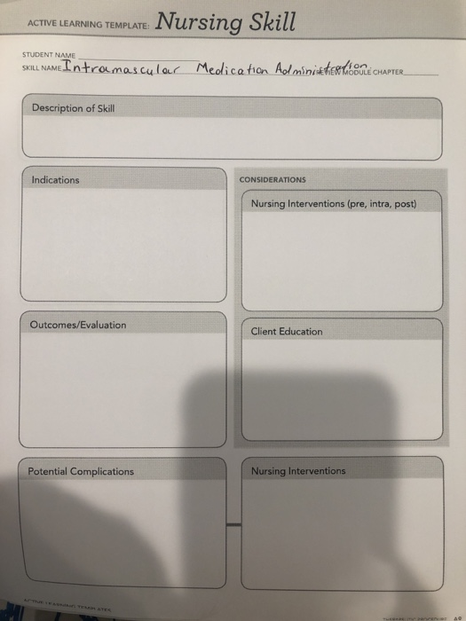 Solved ACTIVE LEARNING TEMPLATE: Nursing Skill STUDENT NAME | Chegg.com
