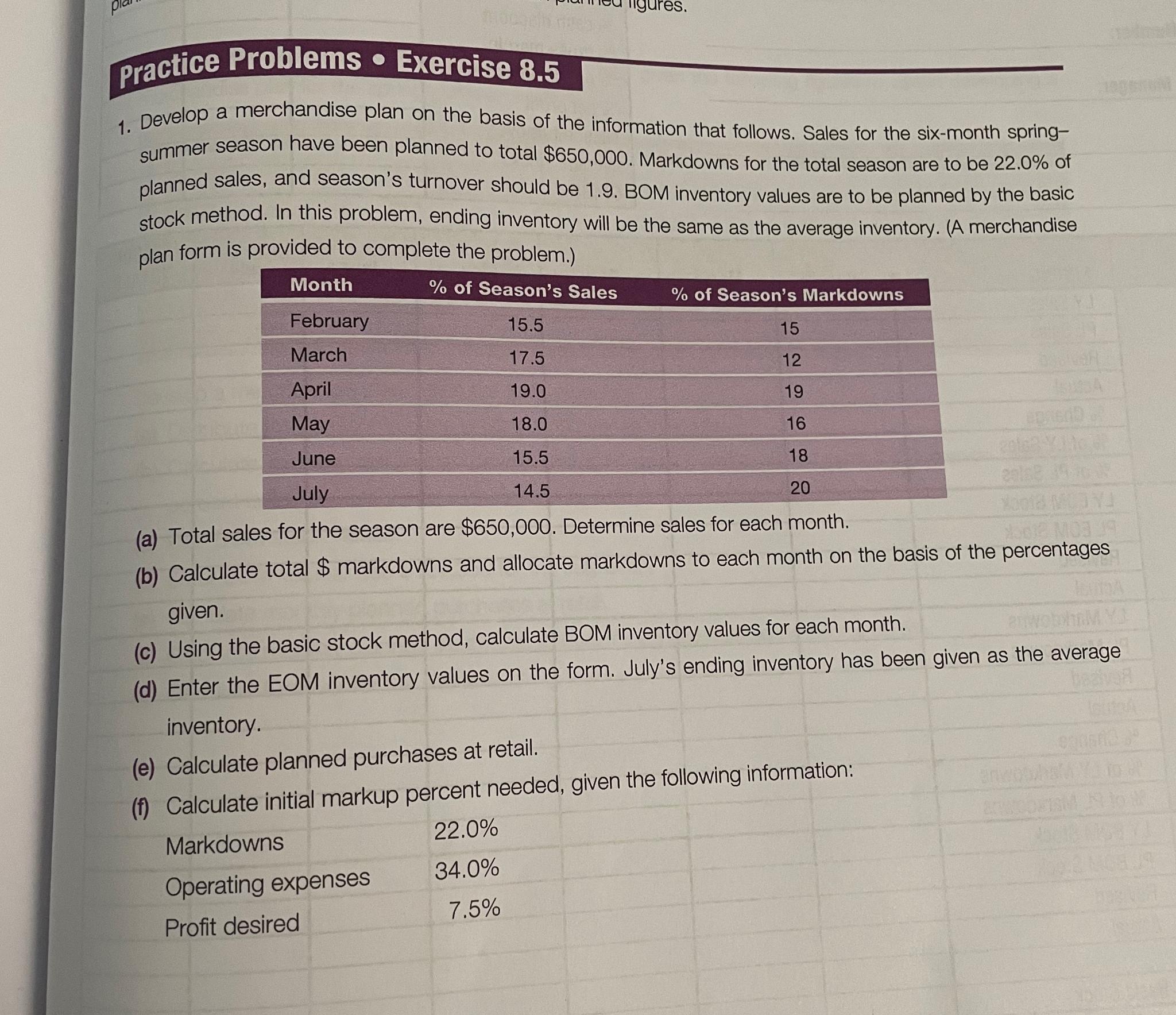 Solved Practice Problems * ﻿Exercise 8.5Develop a | Chegg.com