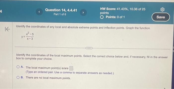 Solved find the local maximum, local minimum , absolute | Chegg.com