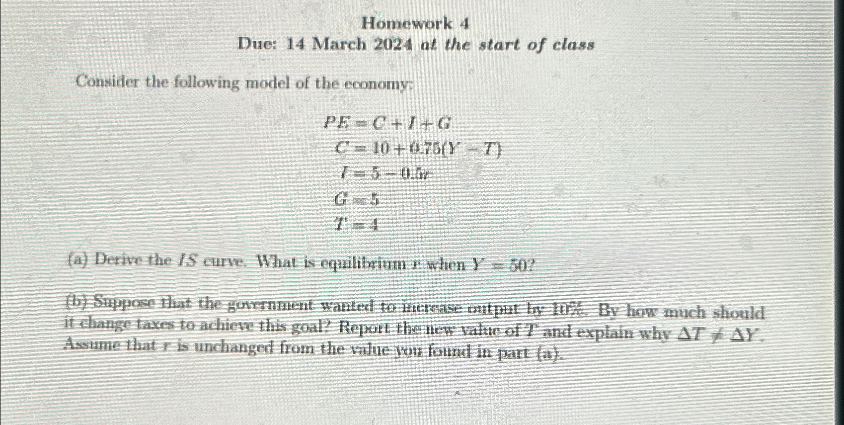 Solved Homework 4Due: 14 ﻿March 2024 ﻿at the start of | Chegg.com