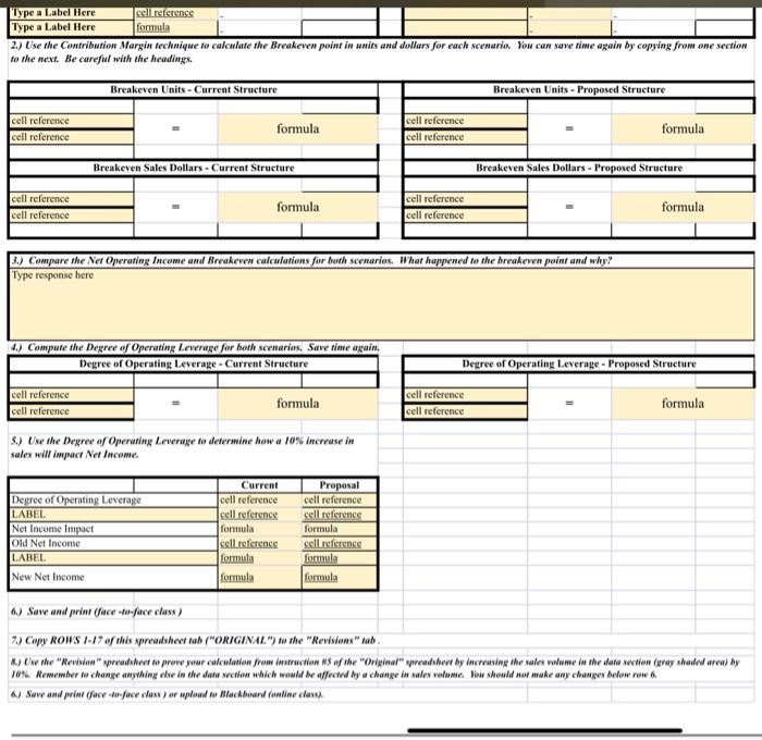Solved 1.) Prepare a CVP Statement for each cost structure. | Chegg.com