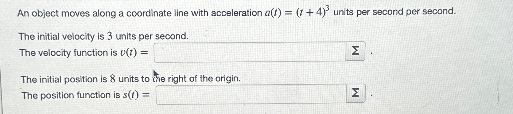 An Object Moves Along A Coordinate Line With