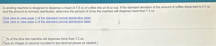 Solved A vending machine is designed to dispense a mean of | Chegg.com