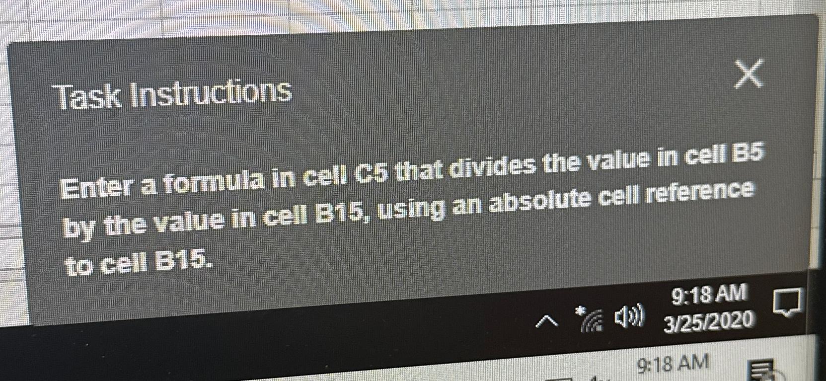 Solved Task InstructionsEnter a formula in cell C5 ﻿that | Chegg.com