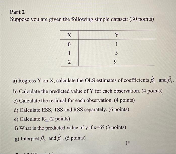 Solved Part 2 Suppose you are given the following simple | Chegg.com