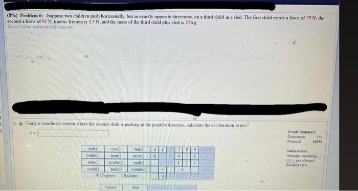 Solved (8\%) Problem 6: Suppose two children posh | Chegg.com