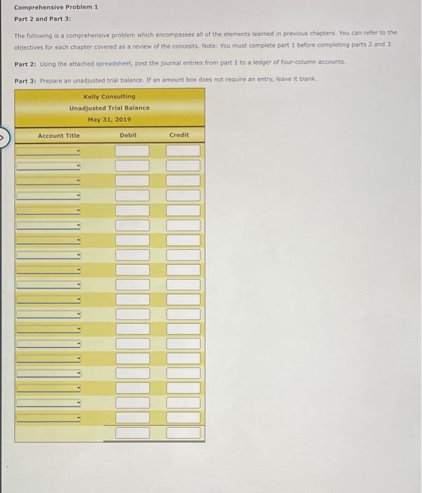 Comprehensive Problem 1 Part 2 and Part 3: The | Chegg.com