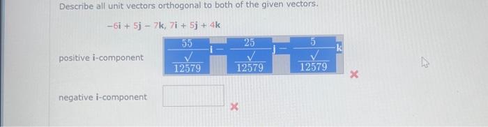 Solved Describe all unit vectors orthogonal to both of the | Chegg.com